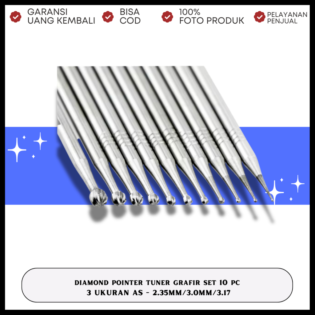 Jual DIAMOND POINTER SET 10 AS BATANG 2.35 / 3.0 / 3.17 MATA BOR INTAN ...