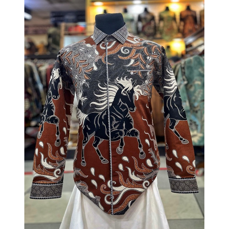 Jual NEW!! kemeja batik exclusive smock bordir premium (motif kuda ...