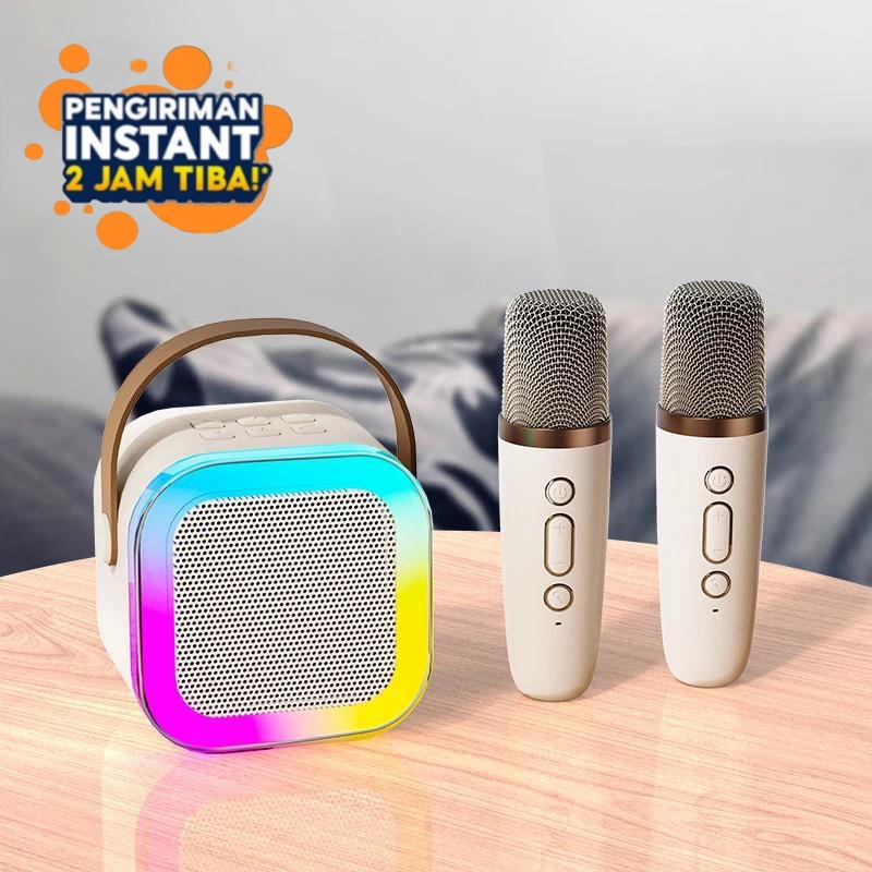 Jual Microphone Speaker bluetooth mini Karaoke Bass K12 Mic Premium set ...