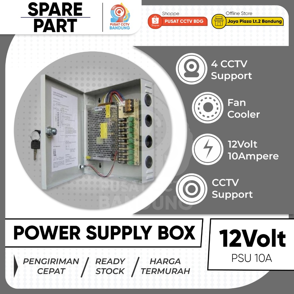 Jual CCTV Power Supply Box 12V 10 Ampere For CCD Camera | Shopee Indonesia