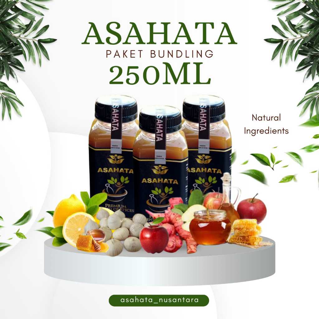 Jual Minuman herbal ASAHATA (Paket 3 Botol)/Obat Kolesterol Jantung ...