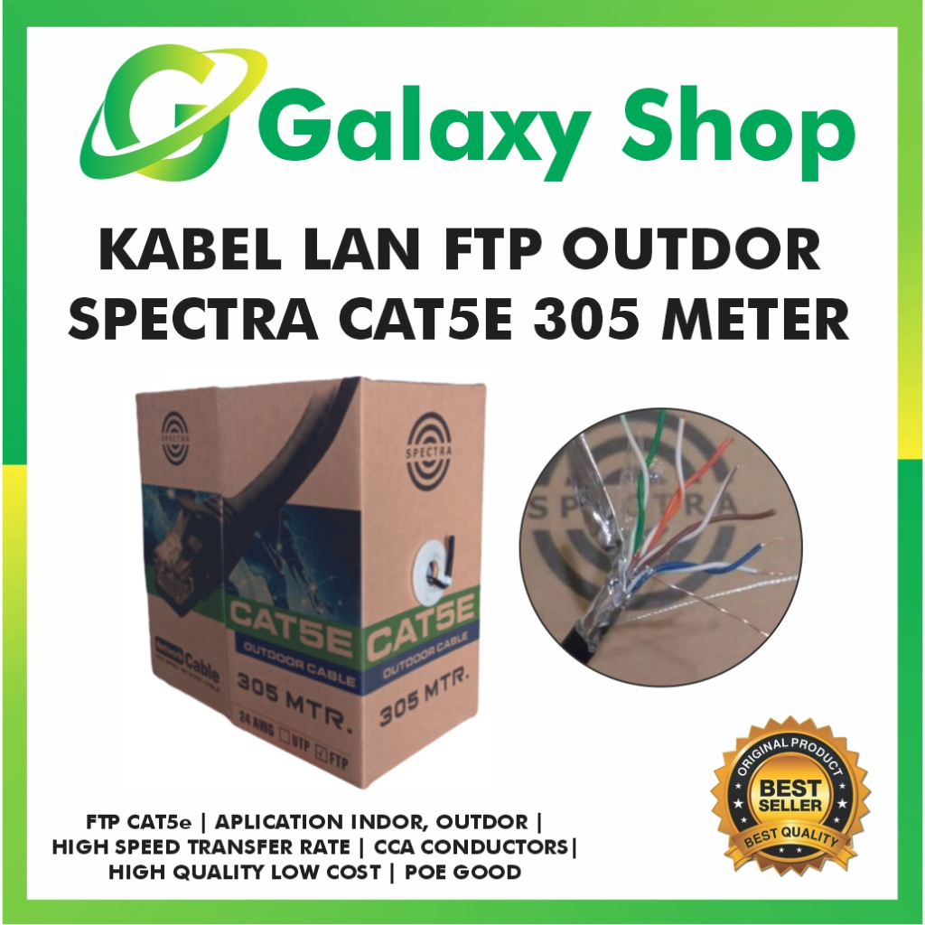 Jual Kabel Lan Spectra FTP Cat5e Outdoor 305 Meter | Shopee Indonesia