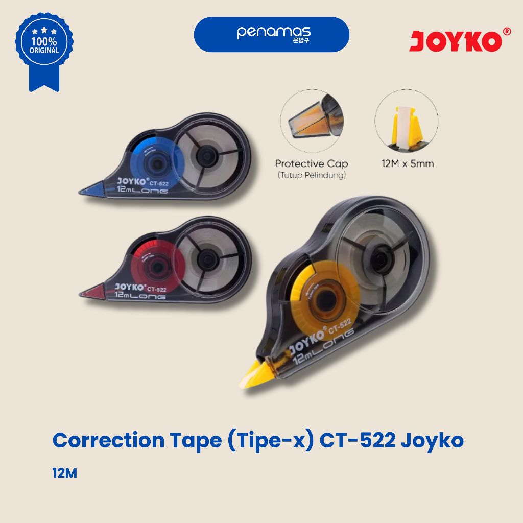 Jual CORRECTION TAPE JOYKO CT-522 / TIPE-X KERTAS CT-522 JOYKO / PCS ...