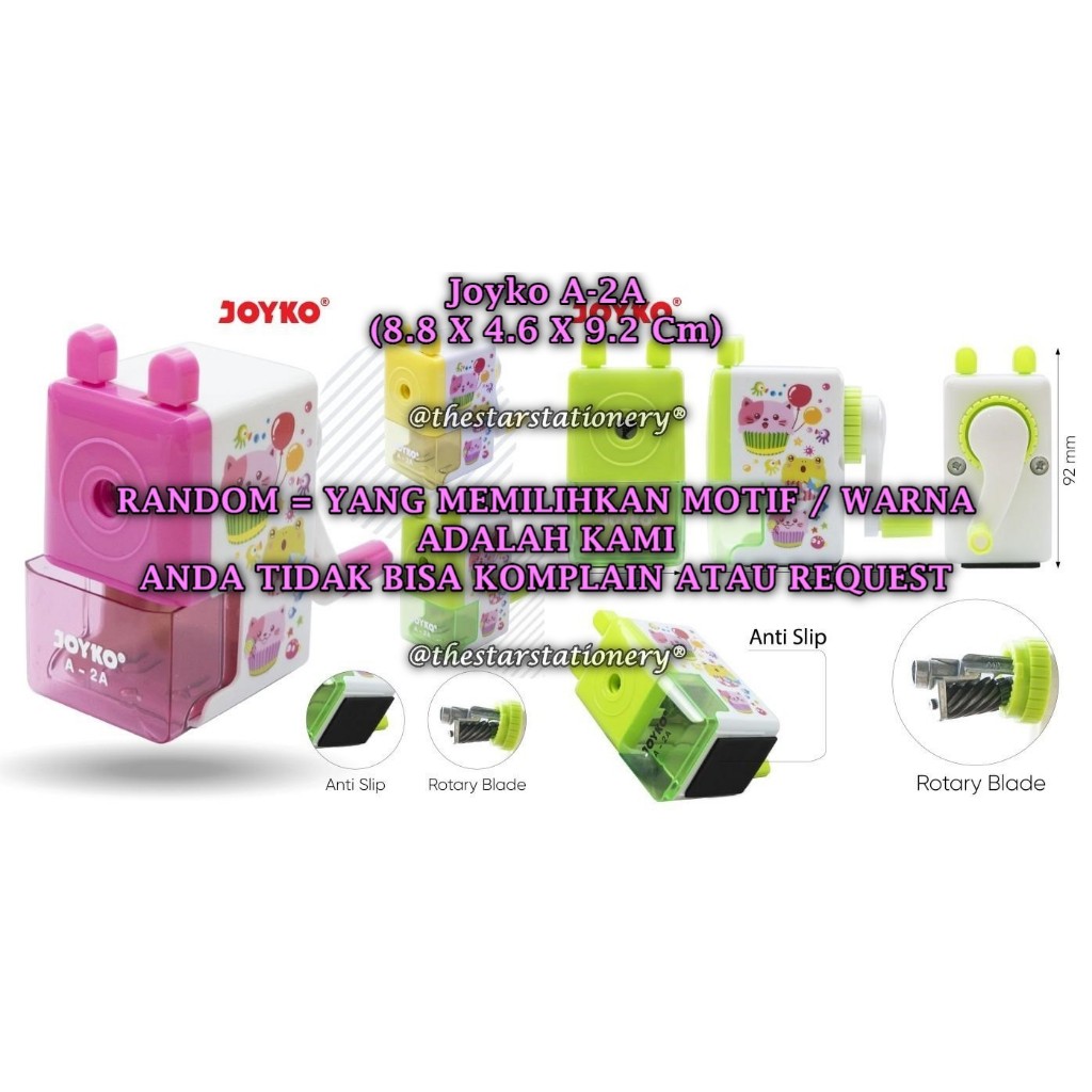 Jual (1 Biji) GROSIR Rautan Meja Putar JOYKO A-2A Sharpener Rautan ...