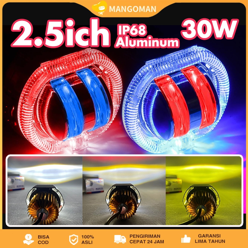 Jual Lampu Biled Tembak LED Projie 2.5 inch Mini Projie Biled 2 Lensa ...