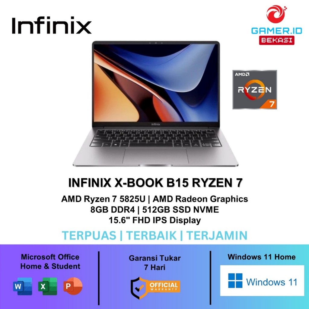 Jual ( READY ) INFINIX XBOOK B15 RYZEN 7 5825 32GB 512GB W11 15.6FHD | Shopee Indonesia