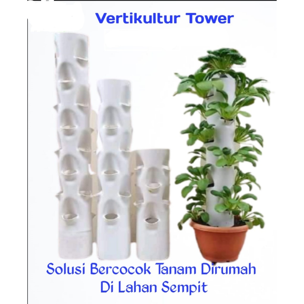 Jual POT TOWER TANAMAN VERTIKAL VERTIKULTUR 4 INCH 3 inch MEDIA TANAH ...
