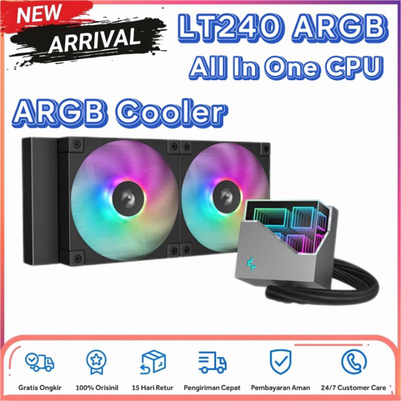 Jual DeepCool LT240 ARGB 240 AIO Air Liquid CPU Cooler Dual FAN ARGB ...