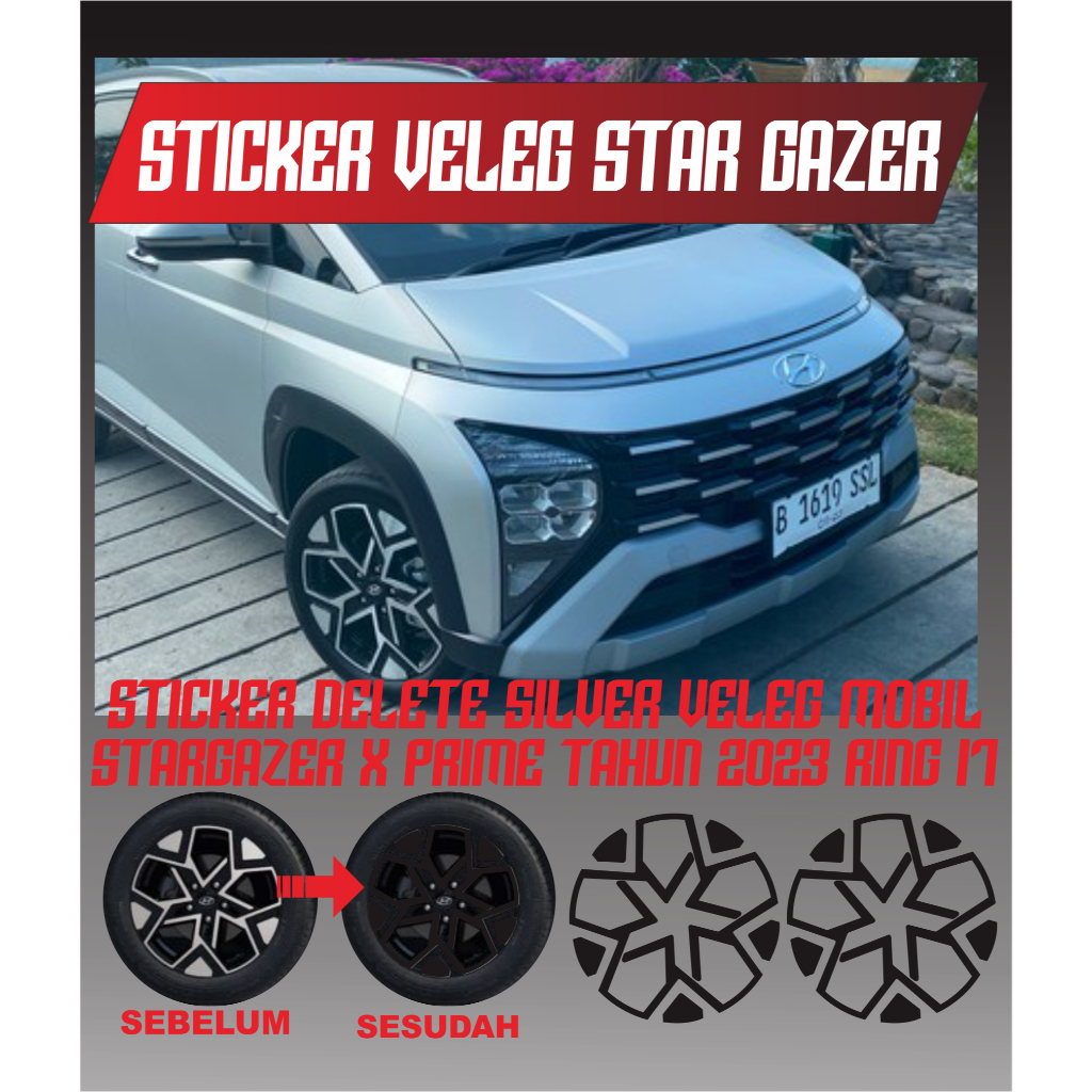Jual STICKER VELEG MOBIL/ STICKER DELETE SILVER VELEG HYUNDAI STARGAZER ...