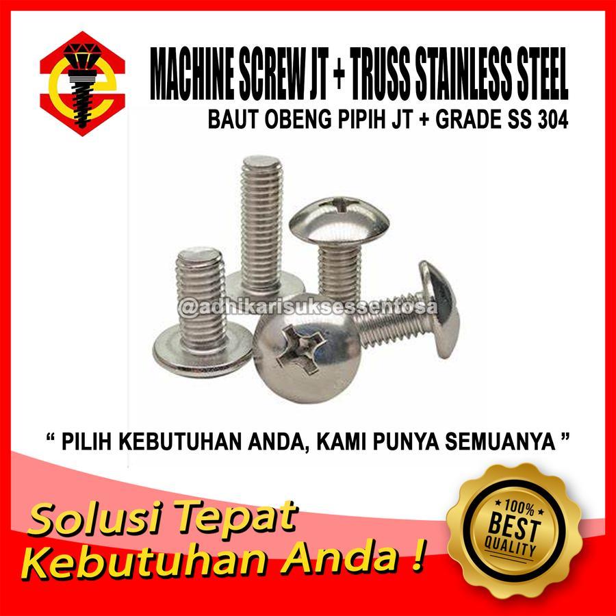 Jual SS 304 / Baut JT M6x30 / Machine Screw Stainless M6 Kepala Obeng ...