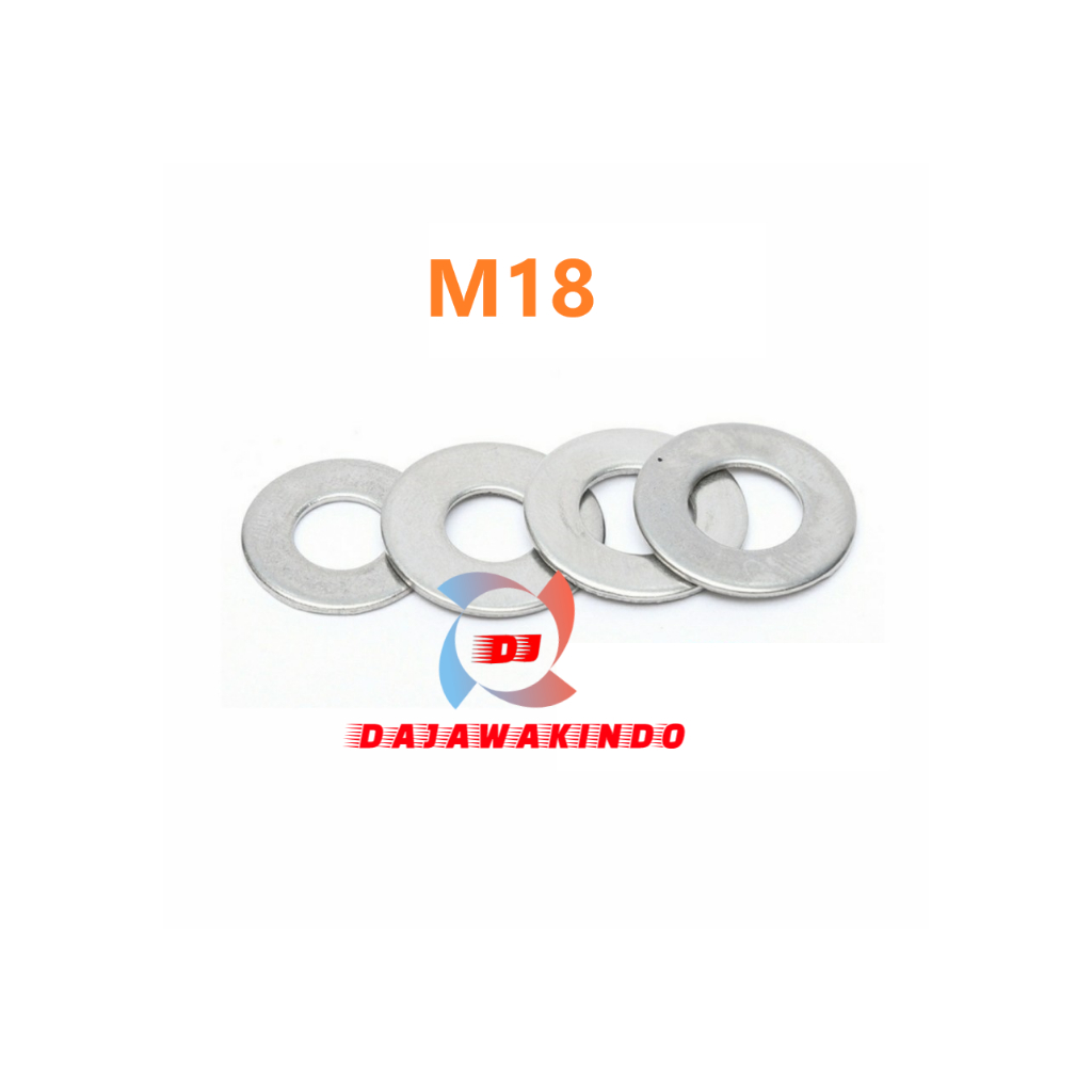 Jual Ring Plat Besi Putih M18 : Washer Plated Galvanis | Shopee Indonesia