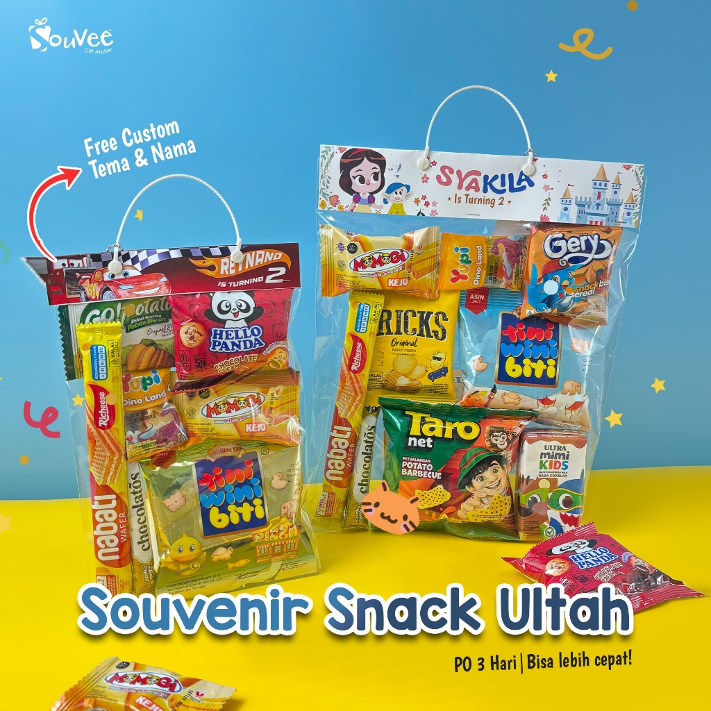 Jual SOUVEE - Paket Snack Ultah Souvenir Ulang Tahun Anak Custom Snack ...