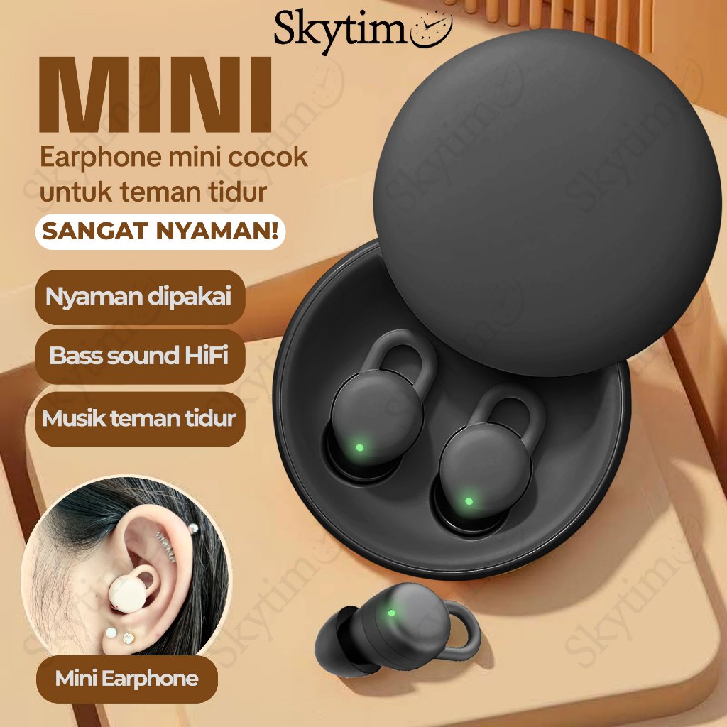 Jual Skytime Mini Earphone Bluetooth Headset Mini V5.3 Kapasitas ...