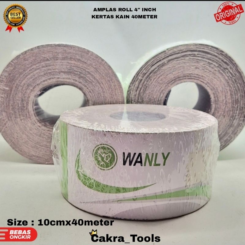 Jual [ROLL] AMPLAS ROLL 4" INCH KERTAS KAIN 40 METER [ HARGA PER ROLL ...