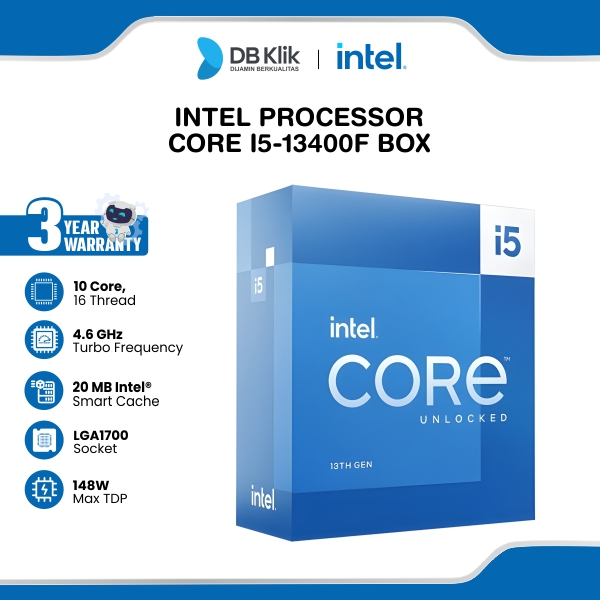 Jual Intel Processor Core I5-13400F Box 4.6Ghz Lga1700- I5 13400F Box ...