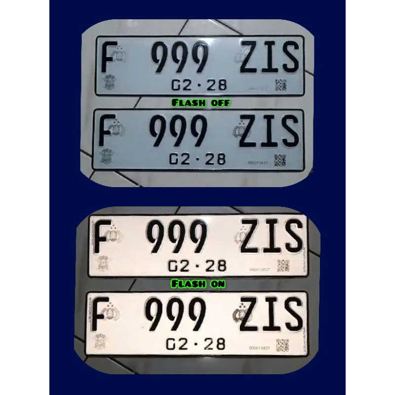 Jual plat mobil reflektif barcode QR warna putih sepasang | Shopee ...