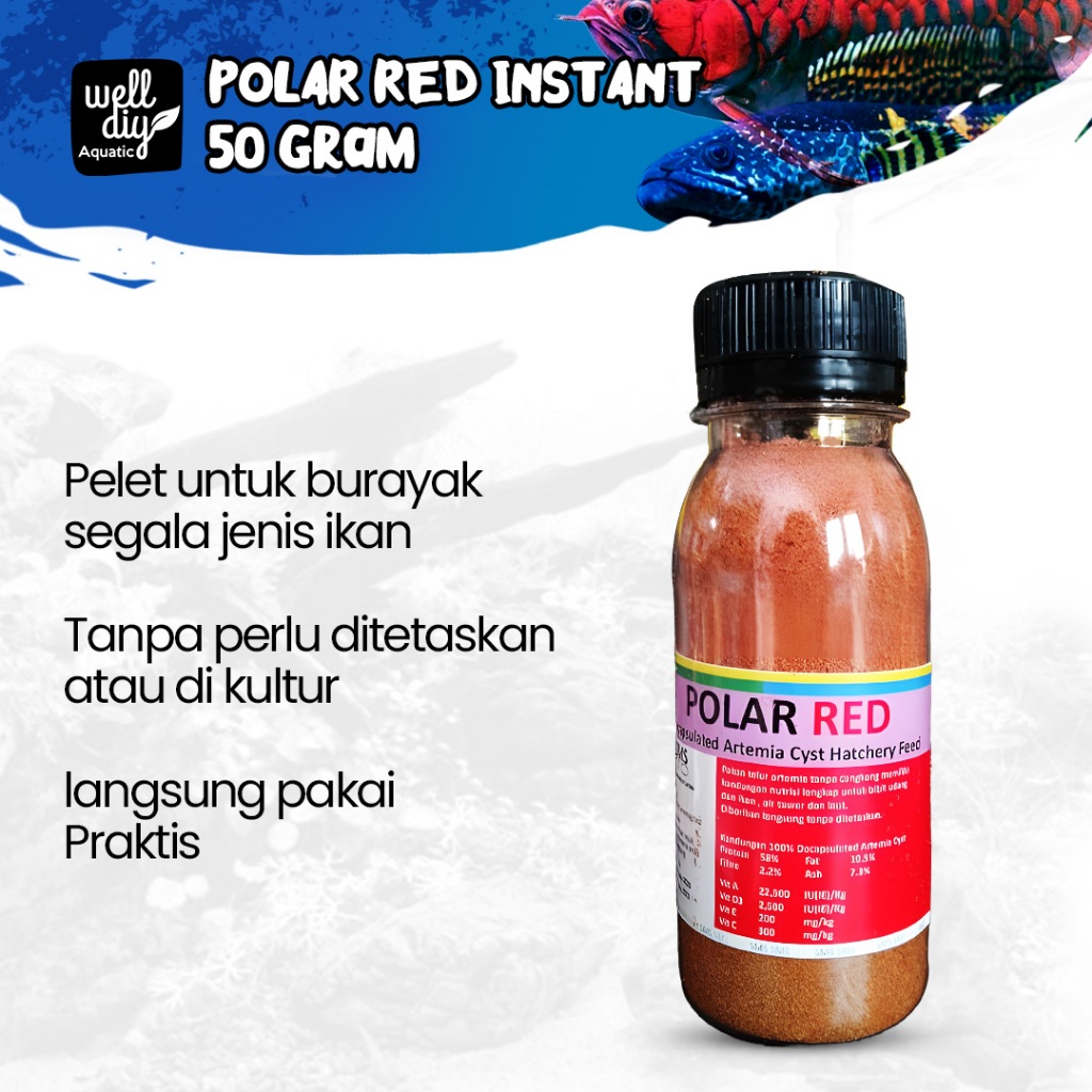 Jual Polar Red Artemia Instant Pakan Anakan Ikan Burayak PolarRed Tanpa ...