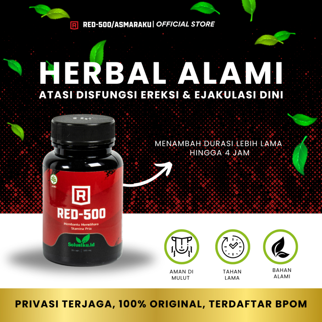 Jual RED 500 Herbal Obat Meningkatkan Hormon Dan Durasi Tahan 4 Jam Isi ...