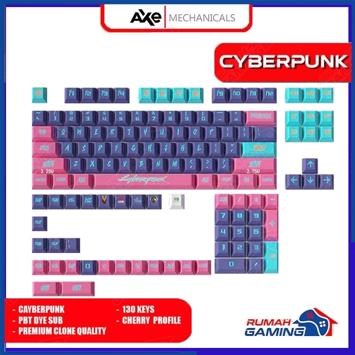 Jual AXE MECHANICALS - Cherry - Cyberpunk - Pbt - Dye Sub - Keycap ...