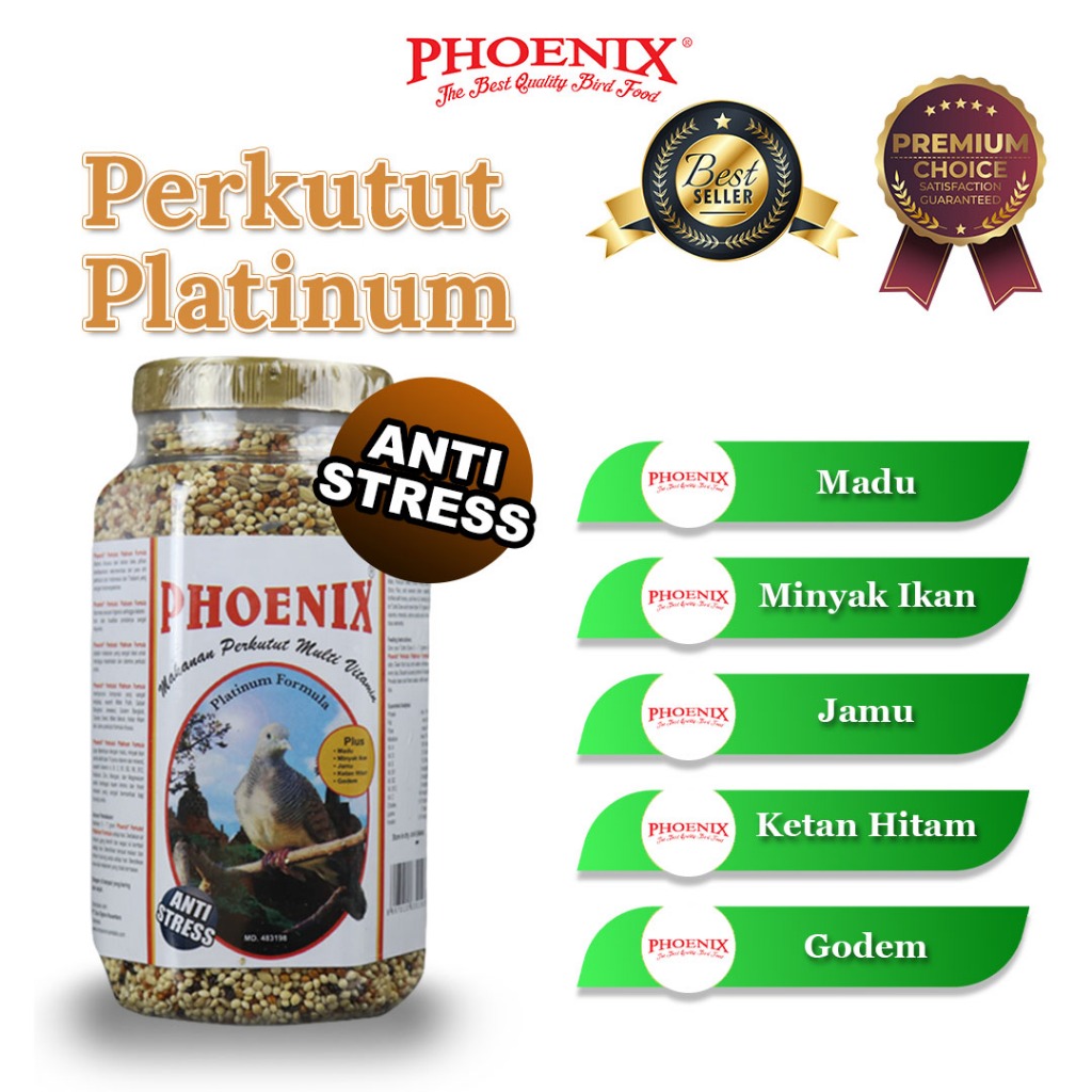 Jual Phoenix Perkutut Platinum Formula Pakan Burung Perkutut 500gr ...