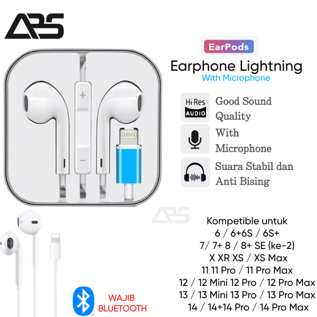 Jual Earphone Handsfree Headset IPH Lightning Connect Bluetooth ...