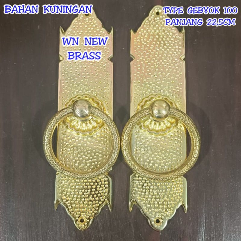 Jual Handle Pintu / Gagang Pintu Rumah Pagar Kuningan Gebyok 100 Kuning ...