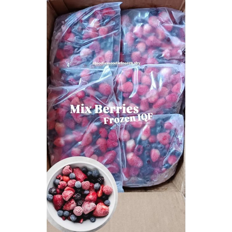 Jual Buah mix berries Frozen IQF import 1kg/ buah beri campur mix ...