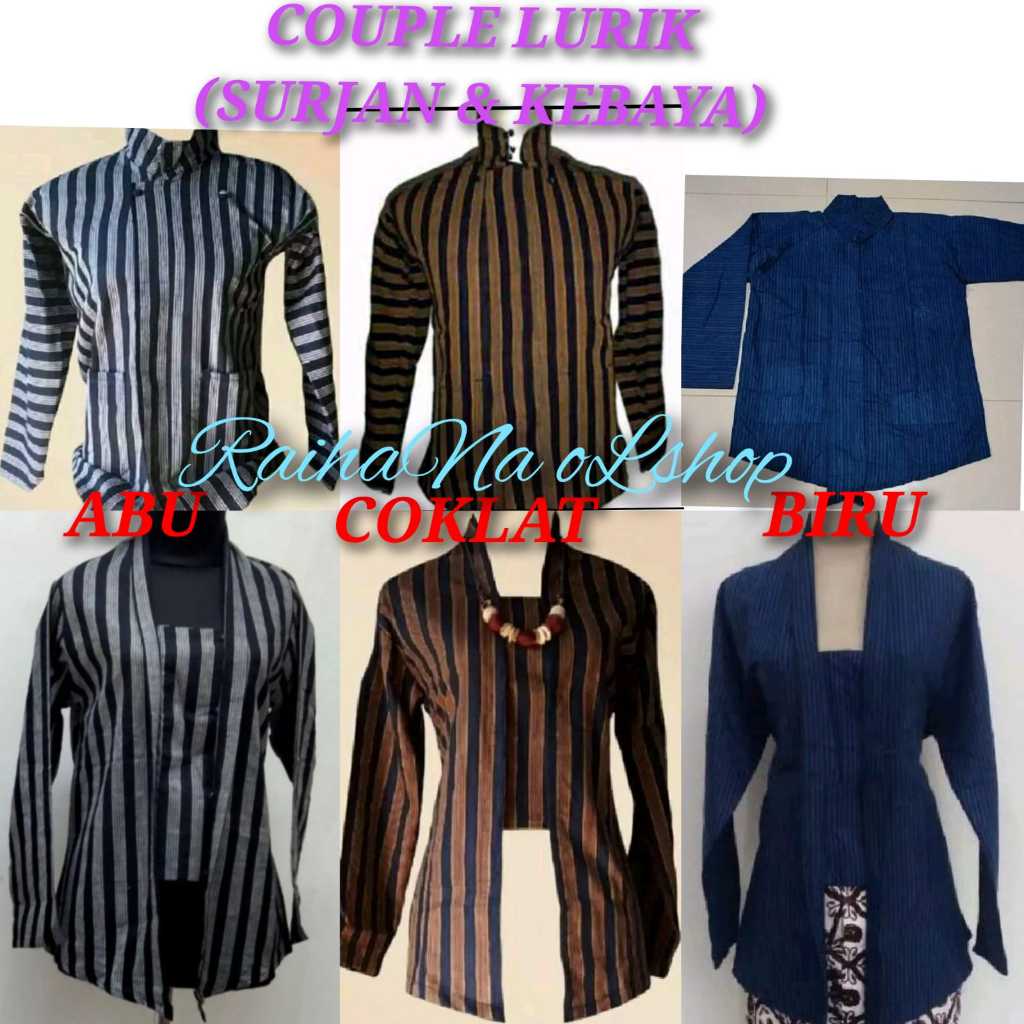 Jual ATASAN PAKAIAN JAWA PRIA & WANITA | KEBAYA LURIK KUTUBARU | SURJAN LURIK | PAKAIAN ...