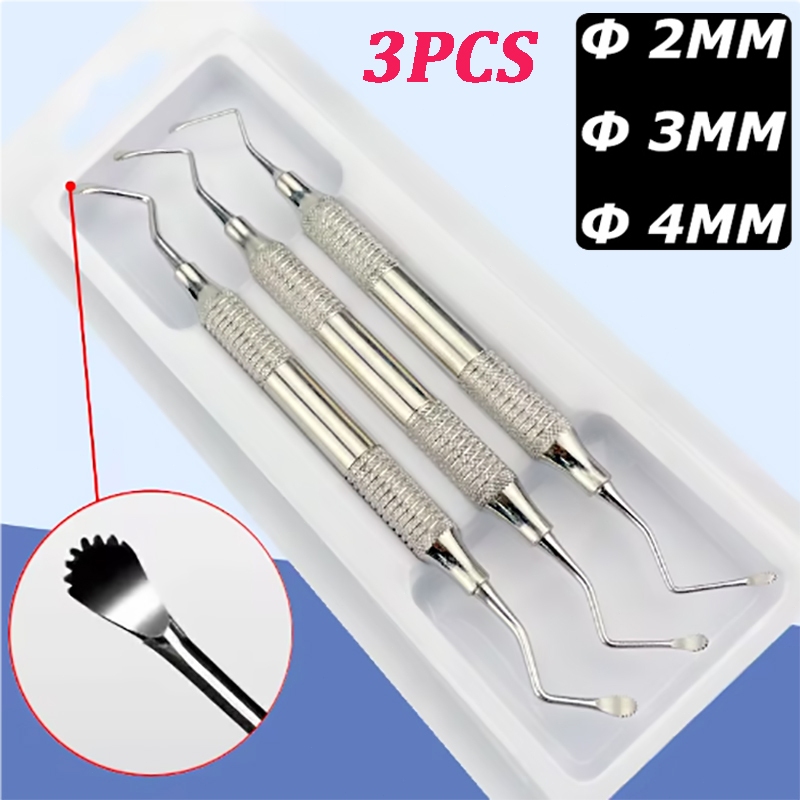 Jual 3pcs/set dental bone curette instrument / dental scaler bone ...
