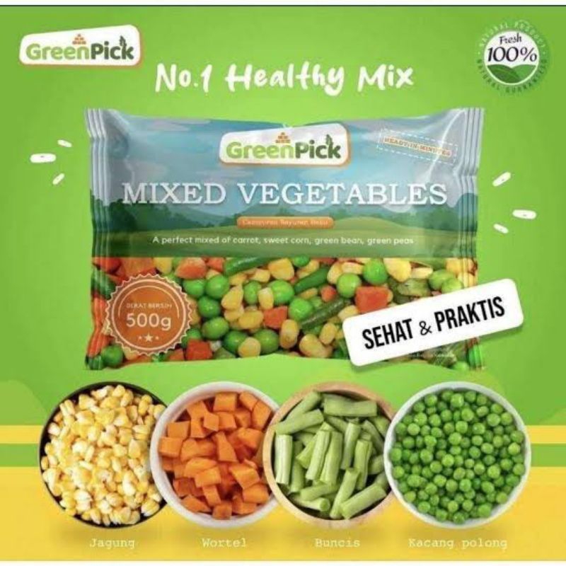 Jual GreenPick Mixed Vegetables 500 gr (Frozen Food) | Shopee Indonesia