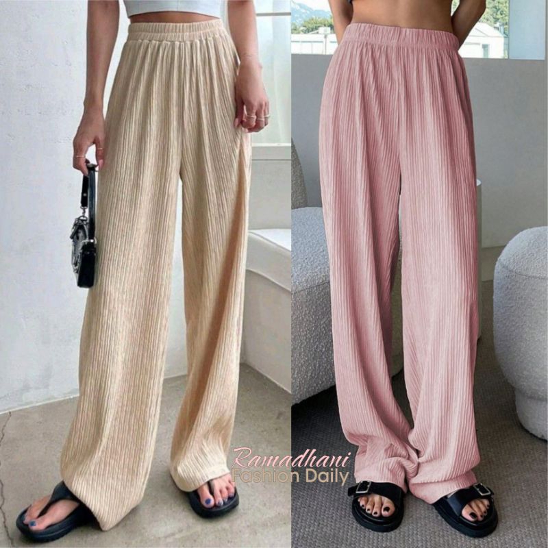 Jual kulot knit condru model kancing 2 ukuran jumbo | Shopee Indonesia