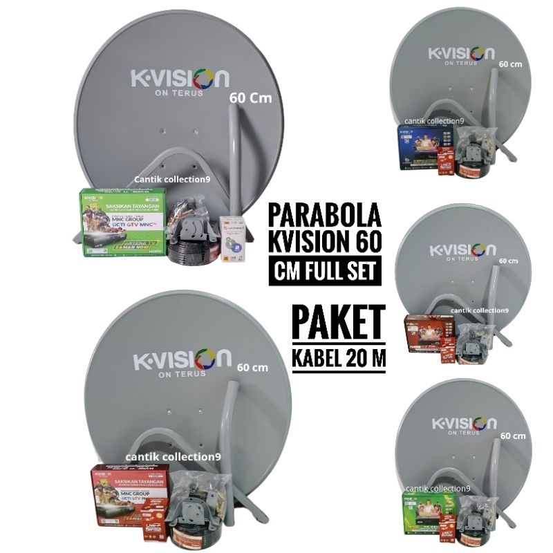 Jual Parabola Mini Kvison 60 Cm Full Set Receiver Bromo/Cartenz/Gardiner/Lgsat/Optus Paket Kabel ...