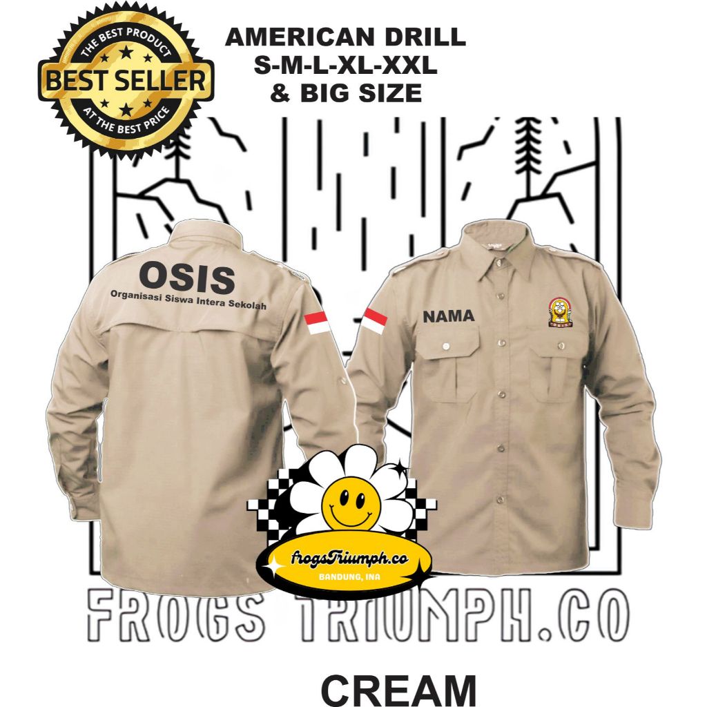 Jual KEMEJA PDL PDH TACTICAL LAPANGAN LENGAN PANJANG OSIS PRIA WANITA FREE DESIGN CUSTOM FULL ...