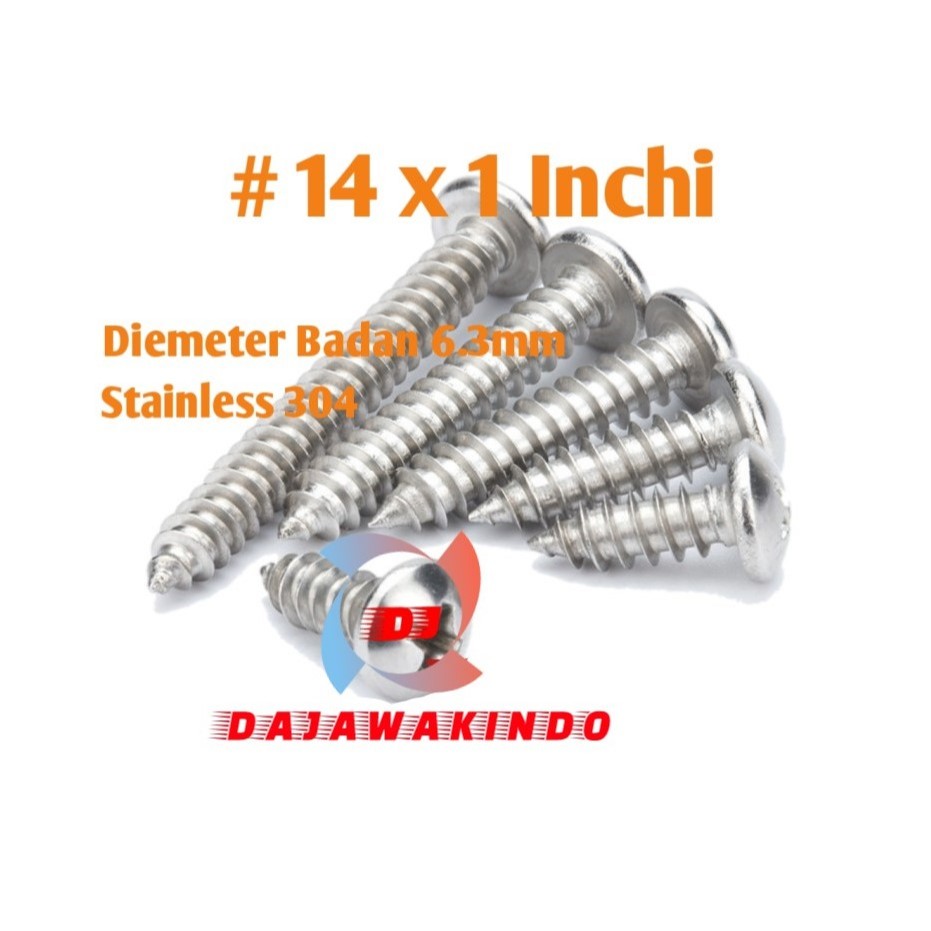 Jual Sekrup Tapping Stainless 14 x 1 / Tapping PH Stainless 304 ...