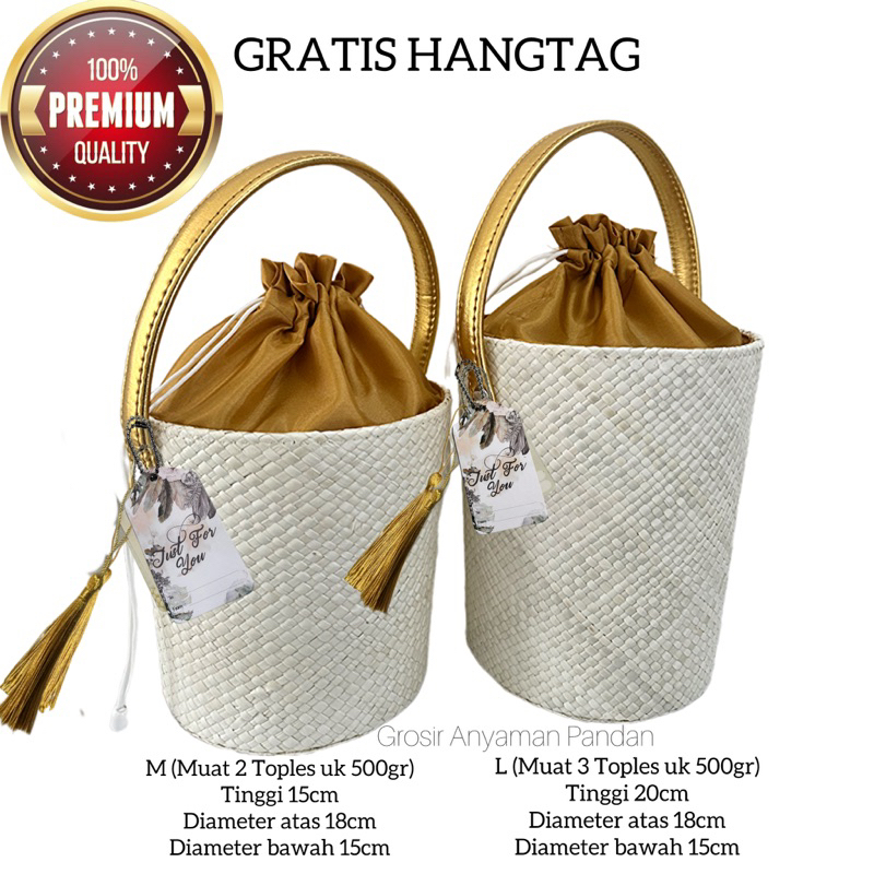 Jual Tas hampers EMBER PUTIH KAIN MARBEL GG GOLD GRATIS HANGTAG tas ...