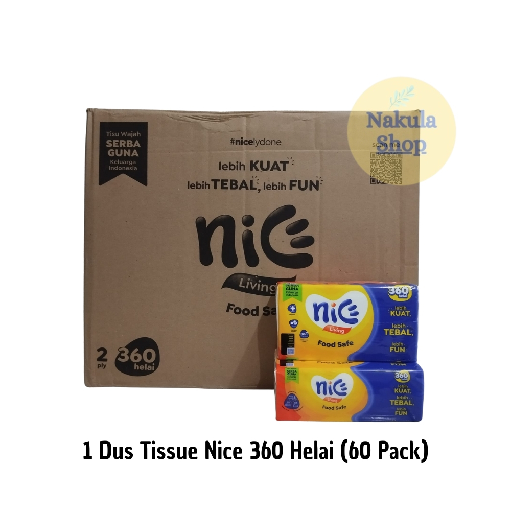 Jual GROSIR 1 DUS Tissue Nice 360 Helai Isi 60 Pcs (1 Karton) | Shopee ...