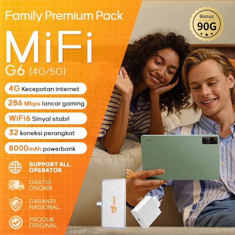 Jual [Family Premium Pack] MODEM G6 MiFi BONUS 90GB GRATIS 3 BULAN LTE ...