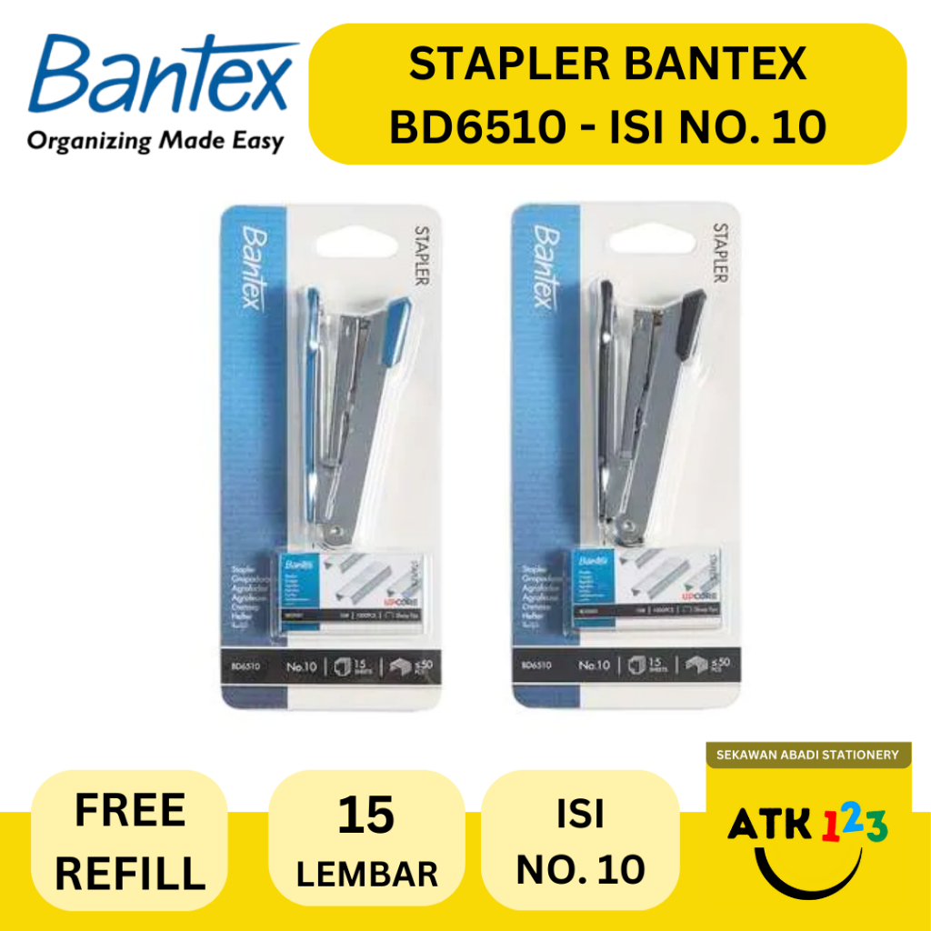 Jual Bantex Stapler / Jepretan Merk Bantex BD6501 Free Refill Isi No ...