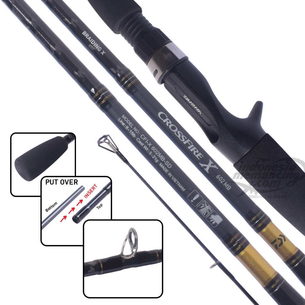 Jual Joran DAIWA CROSSFIRE-X 25 | 602MB 602MHB 662MB | Baitcasting | Kolam Harian Laut Pinggiran ...