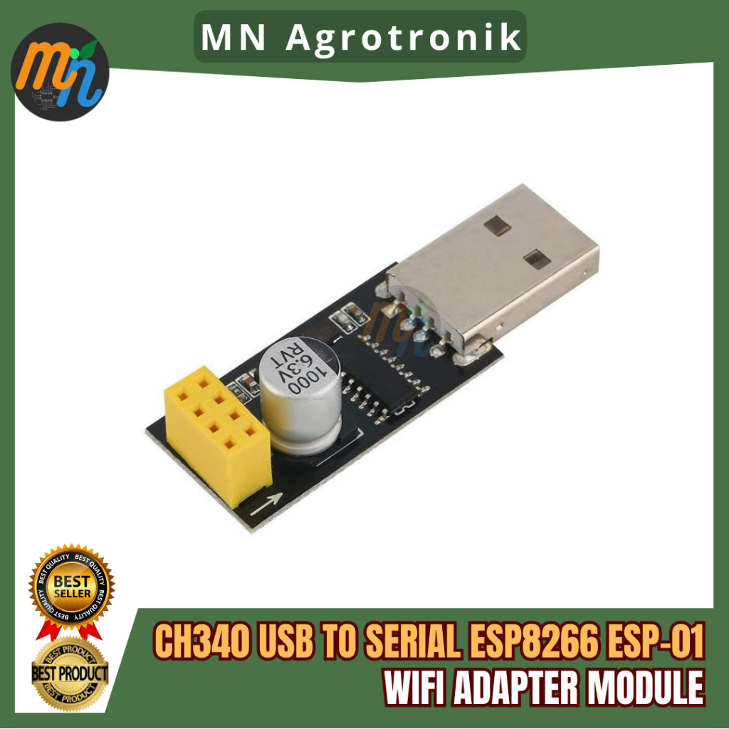 Jual CH340 USB TO SERIAL ESP8266 ESP-01 WIFI ADAPTER MODULE | Shopee ...