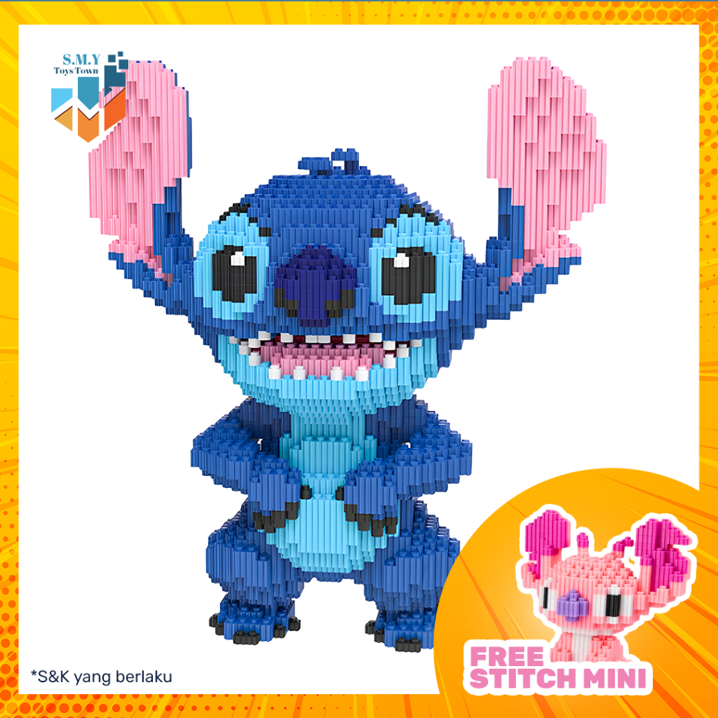 Jual SMY Toystown Nano Block Lilo Stitch Bricks Medium 3D Model Mainan ...
