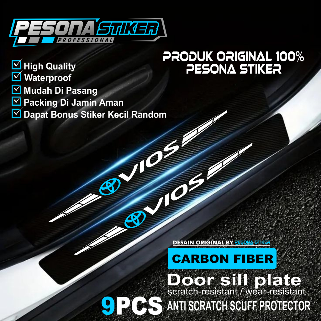 Jual NEW 9pcs Stiker Pelindung Pijakan Lantai Pintu Mobil TOYOTA VIOS ...