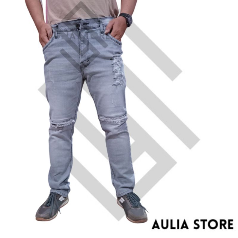 Jual TERLARIS BIG SIZE ROBEK PRIA-Celana jeans robek JUMBO Pria 100% ...