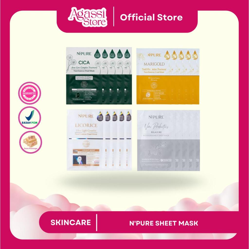 Jual ️Agassi ️ NPURE Sheet Mask All Variant | NPURE Centella Asiatica ...