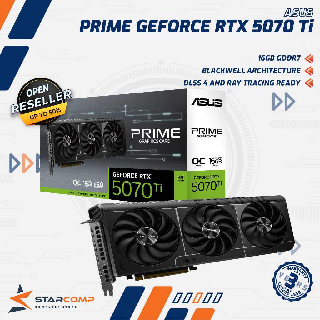 Jual ASUS PRIME GeForce RTX 5070 Ti 16GB GDDR7 OC Edition VGA 5070TI ...