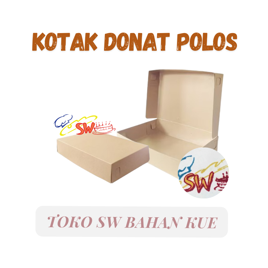 Jual KOTAK DONAT POLOS COKLAT 27 x 18,5 x 5 CM (1 PCS) | Shopee Indonesia