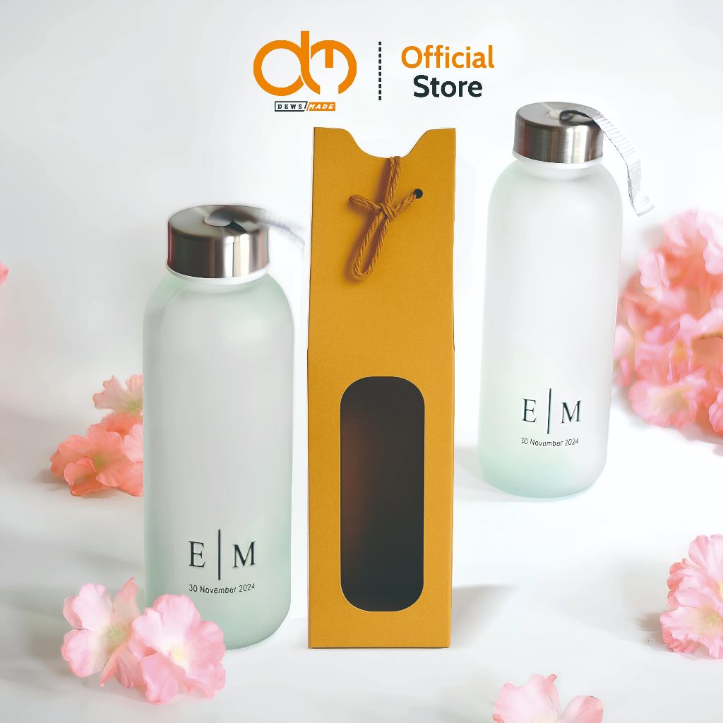 Jual BOTOL KACA DOFF | BOX TALI CRAFT COKLAT | Custom Sablon Botol ...