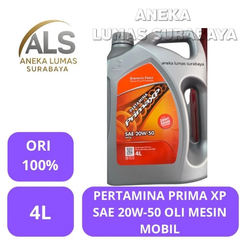 Jual Oli Mesin Mobil PERTAMINA PRIMA XP SAE 20w-50 4Liter Original | Shopee Indonesia