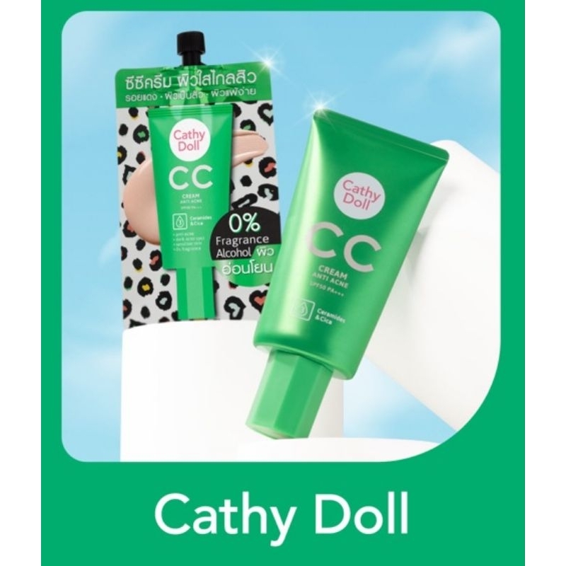 Jual Cathy Doll CC Cream Anti Acne SPF50 PA+++ 7ml | Shopee Indonesia