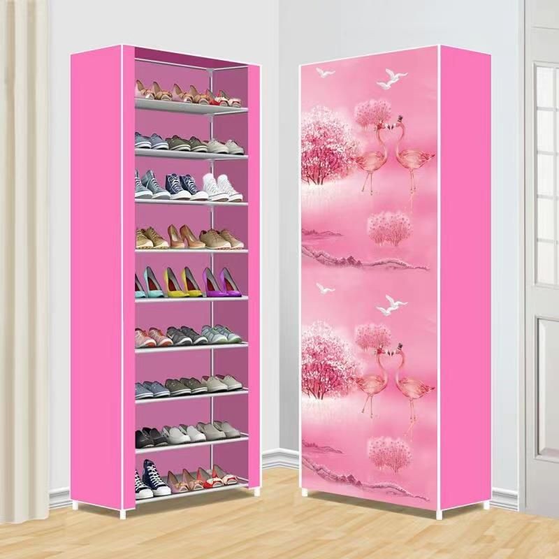 Jual Rak Sepatu 9 Susun Rakitan Shoes Rack Baju Tas With Dust Cover 10 ...